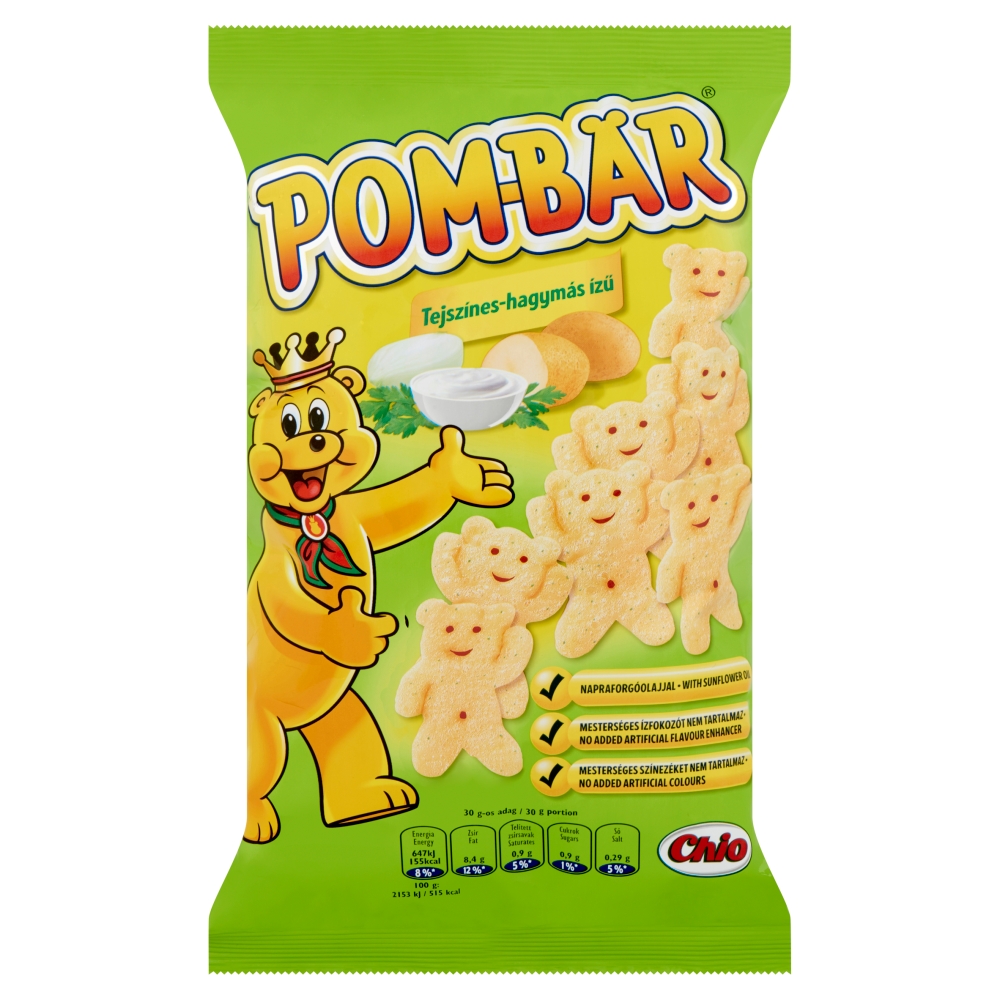 Pom-Bär Chips Tejszínes - Hagymás 50 g - chipsek - Élelmiszer ...